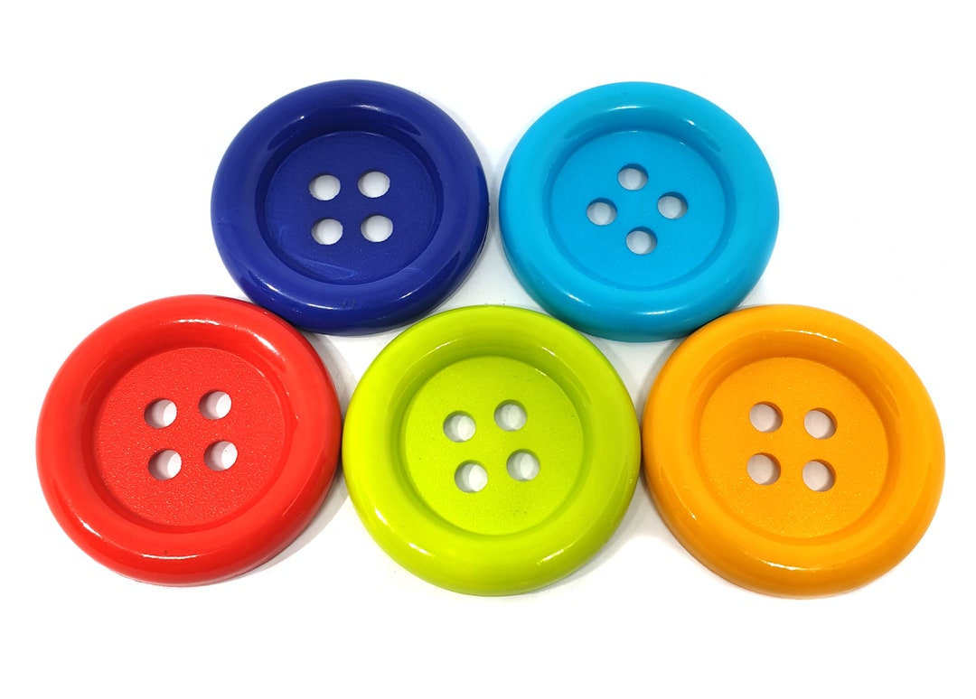 20 Pcs Big Buttons 4 Holes Size Size 33mm Blue Red Green Egg Yellow - Etsy