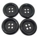 20 Pcs Big Buttons 4 Holes Size 33 Mm Black Color for Sewing Crafts ...