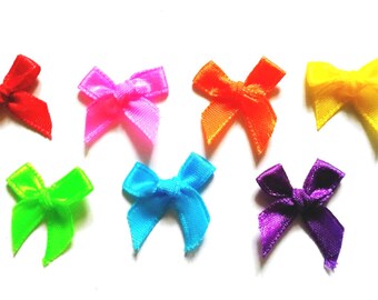 100 Pcs Cute Satin Mini BOW Ribbon Appliques Embellishment | Etsy