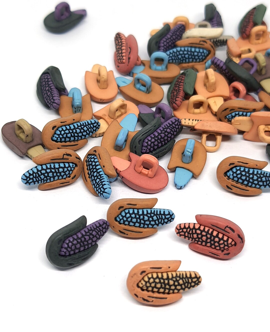 30 Pcs Mix Colors Corn Shank Buttons Size 15 Mm X 12 Mm - Etsy