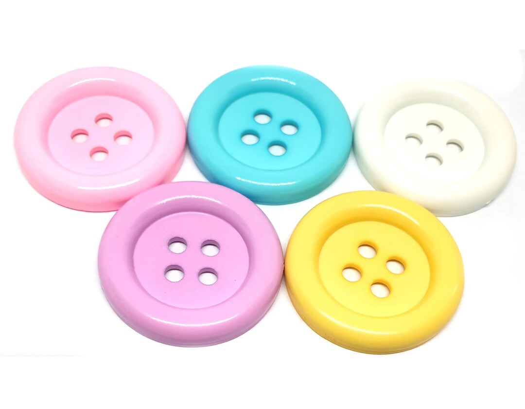 20 Pcs Big Buttons 4 Holes for Sewing Crafts Size 33 Mm Mix Pastel ...