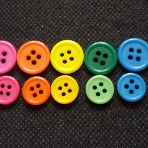 Rainbow Buttons With Holes - Etsy