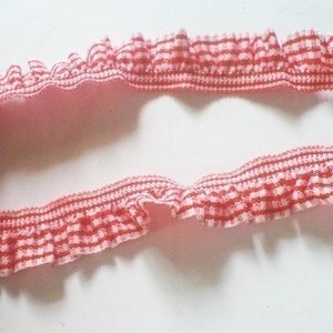 2 Yards 1 Side Trim Red Gingham Cotton Elastic Trim Size 20 Mm - Etsy