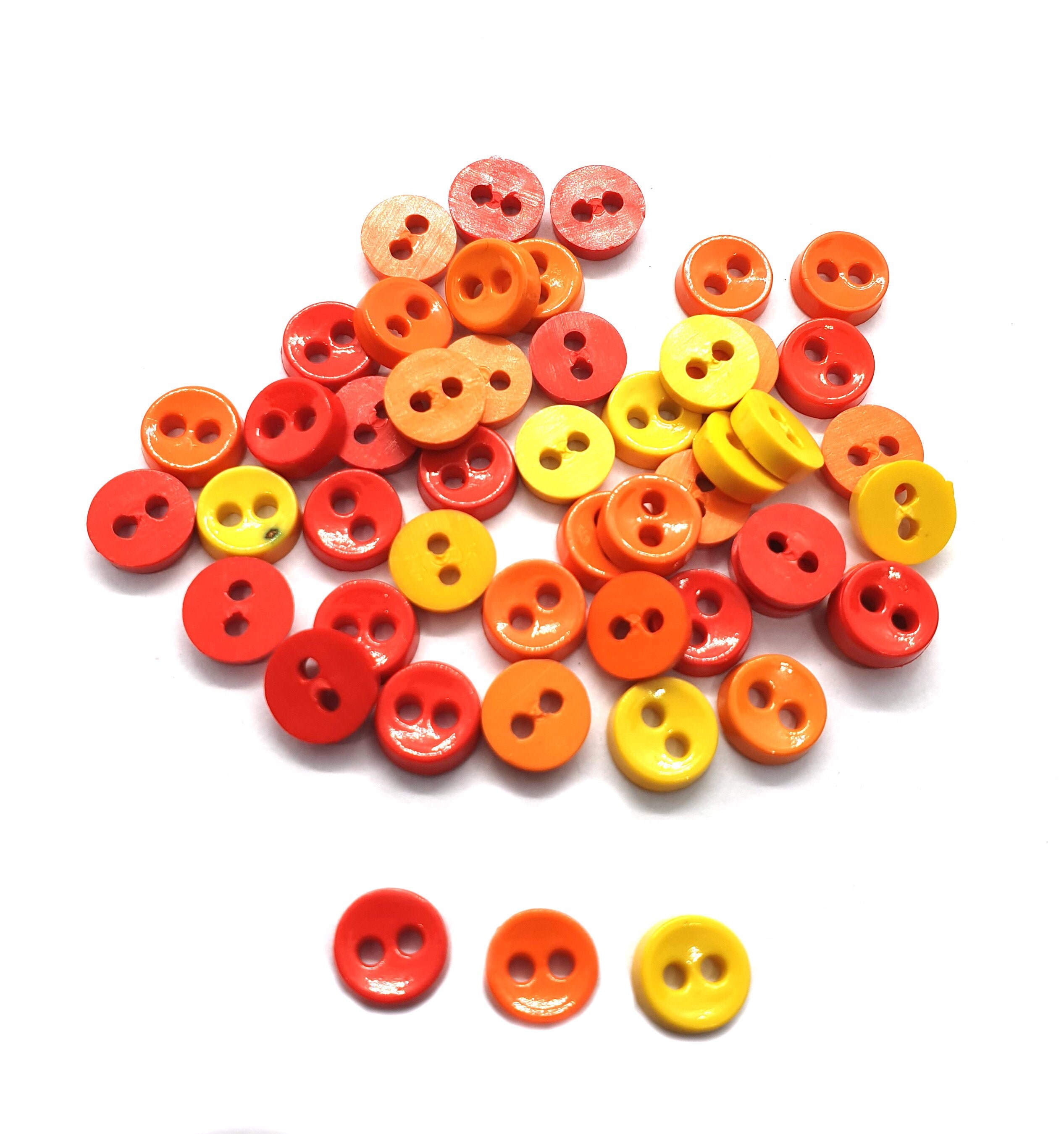 100 Pcs Tiny Buttons Micro Buttons 6 Mm Mix Yellow and Orange | Etsy