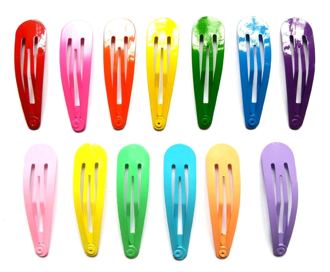 24 Pcs Mix Bright and Pastel Colors Hair Clips Findings Size 50 Mm - Etsy