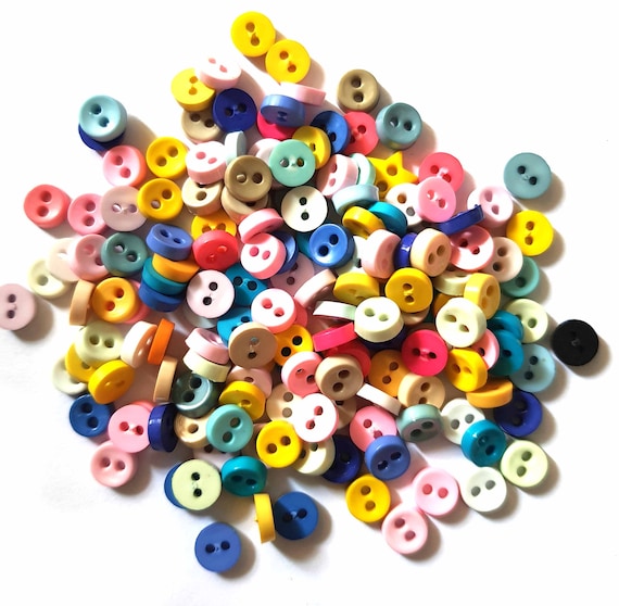 100 Pcs Tiny Buttons Micro Buttons 2 holes Size 6 Mm Mix | Etsy