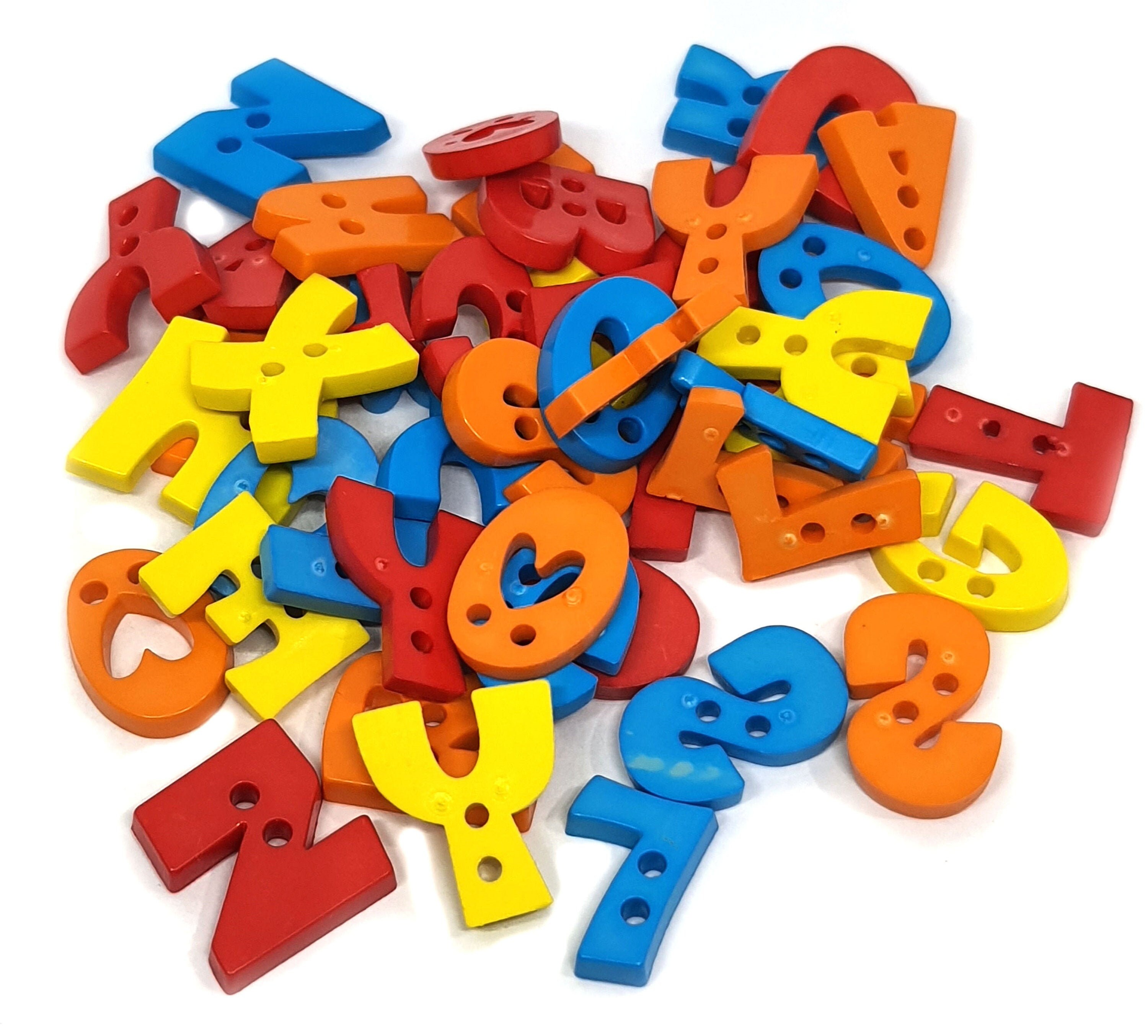 50 pcs Assorted A B C Letter Alphabet buttons 2 holes for | Etsy