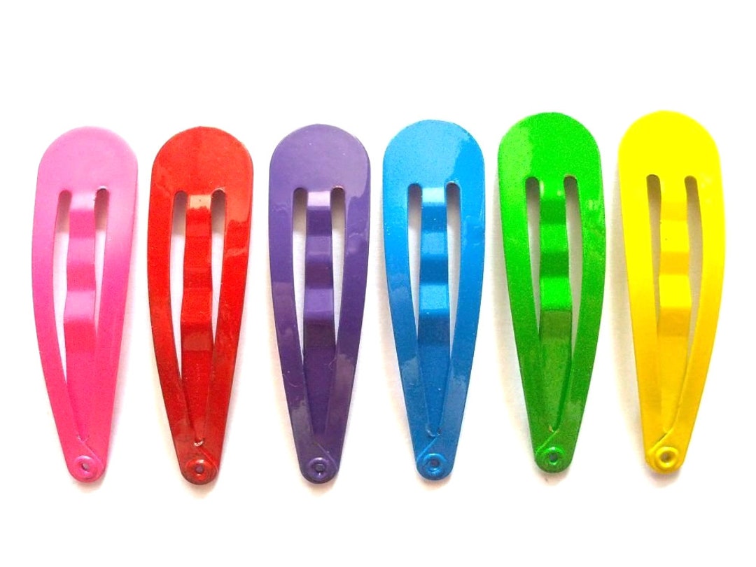 24 Pcs Mix Rainbow Colors Hair Clips Findings Size 50 Mm - Etsy