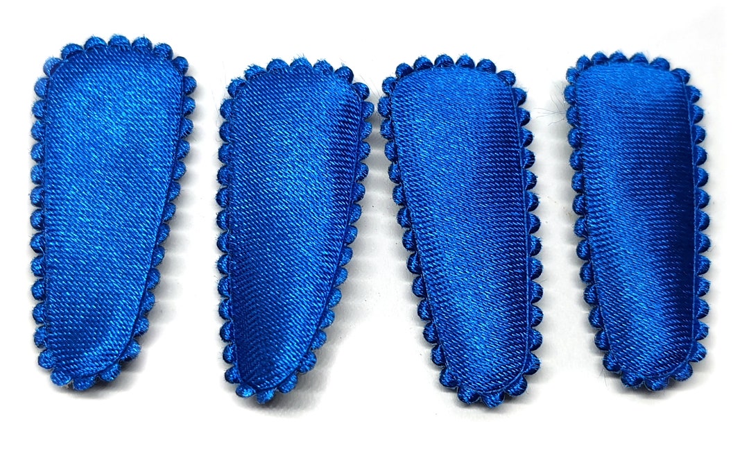 25 Pcs Blue Plain Satin Small Hair Clip Covers for Toddler Baby Size 35 ...