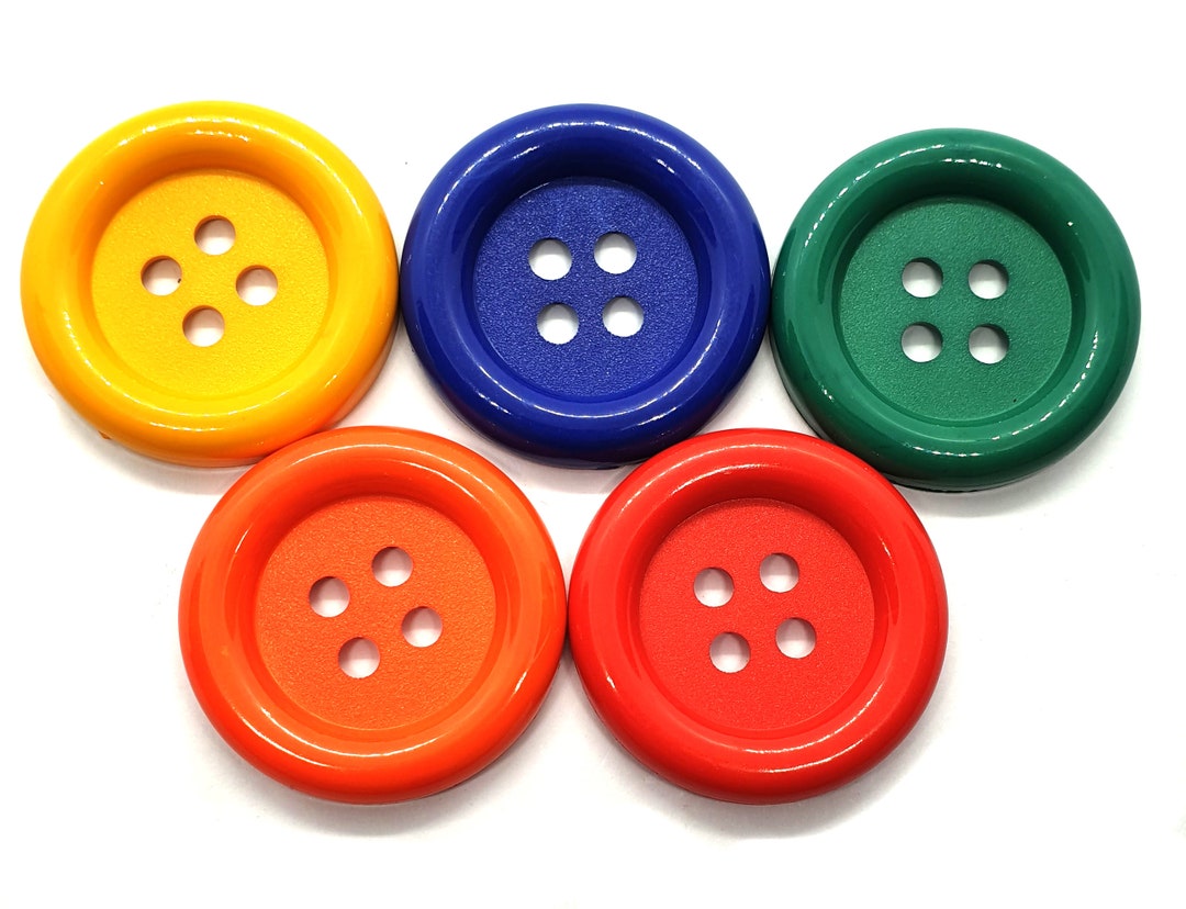 20 Pcs Big Buttons 4 Holes Size 33 Mm Mix Red Yellow Orange - Etsy