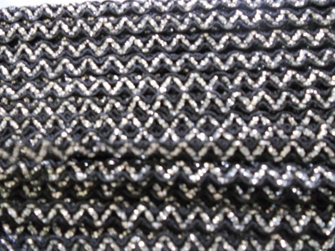 3 Yards Black and Glitter Silver Ric Rac Trim Size 7mm - Etsy