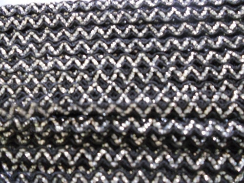 3 Yards Black and Glitter Silver Ric Rac Trim Size 7mm | Etsy