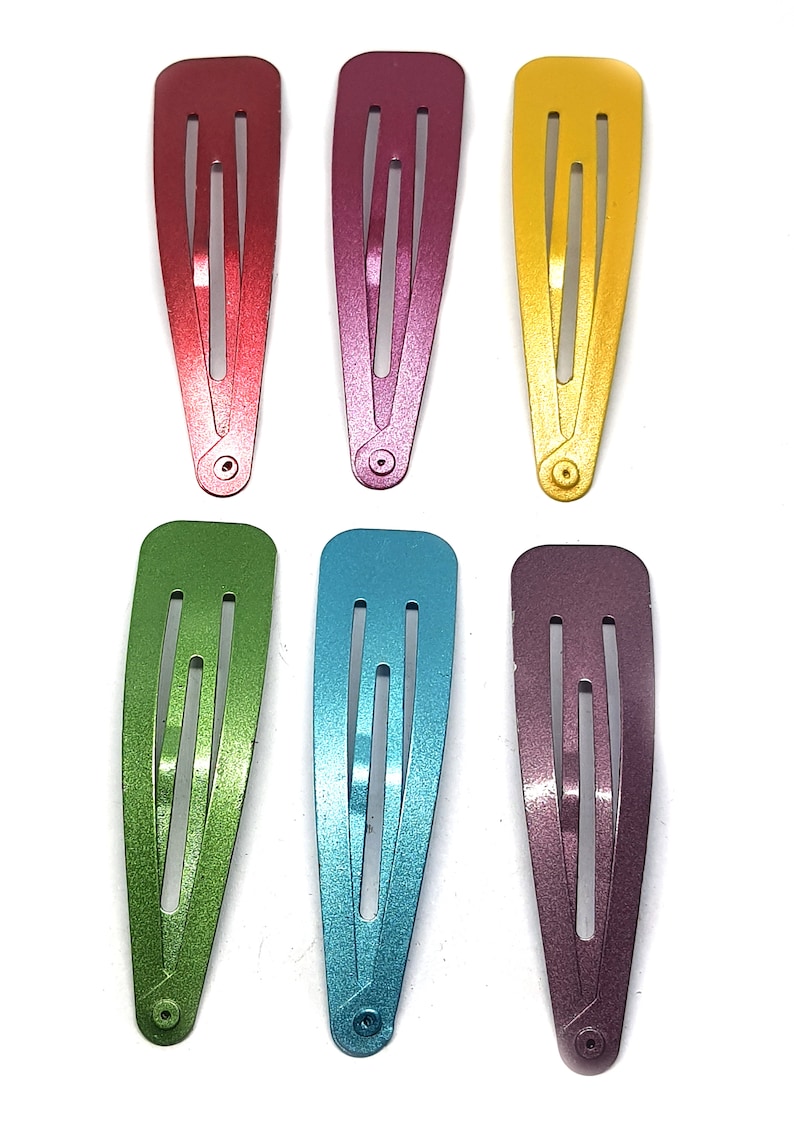 24 Pcs Big Hair Snap Clips Size 65 Mm Mix Colors - Etsy