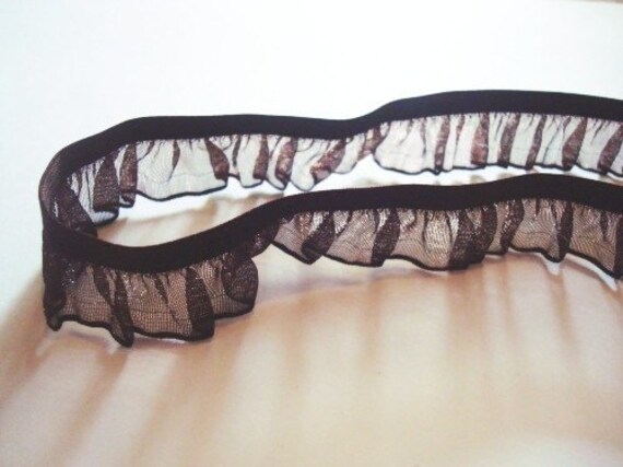 2 Yards 1 Side Trim Black Organza Ruffle Elastic Trim Size 18 - Etsy