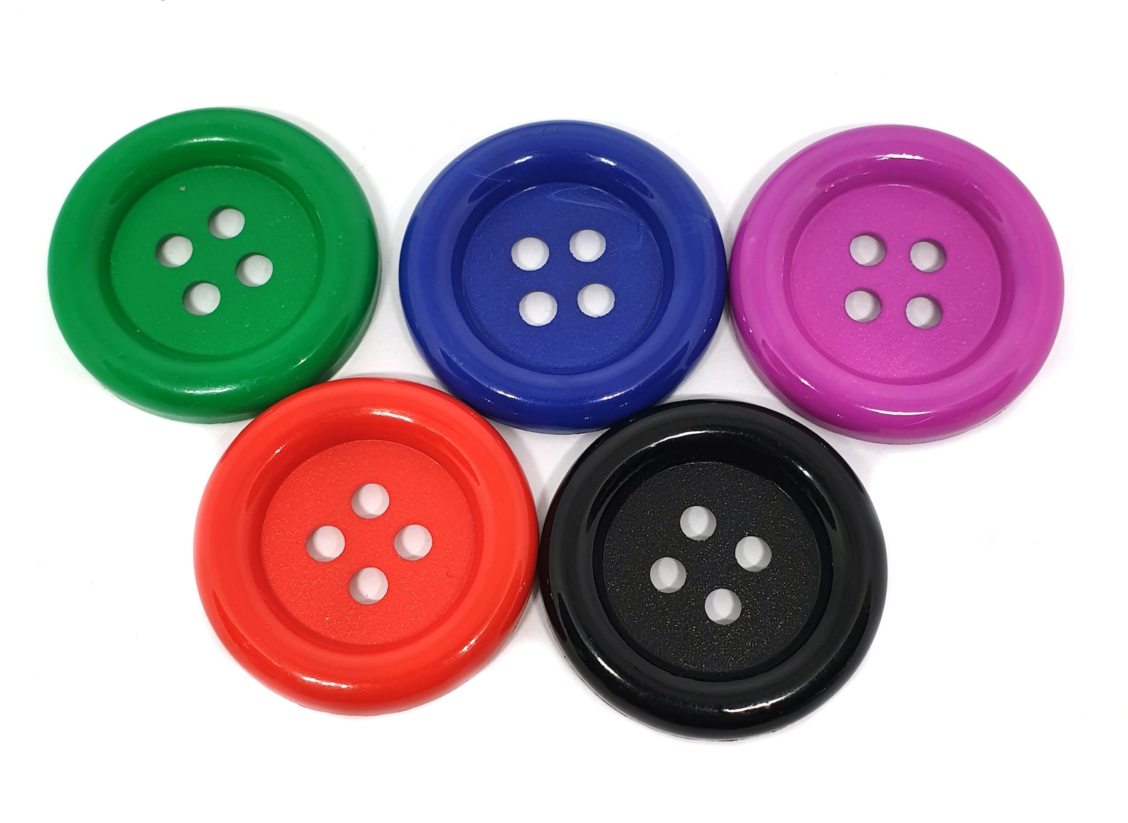 20 Pcs Big Buttons 4 Holes Size 33 Mm Assorted Colors | Etsy