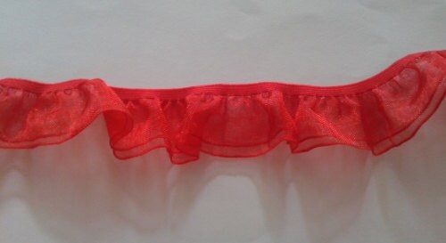 2 Yards RED Organza Ruffle Elastic Trim 2 Layers Size 25 Mm | Etsy