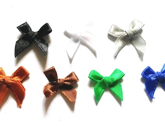 100 Pcs Cute Satin Mini BOW Ribbon Appliques Embellishment | Etsy