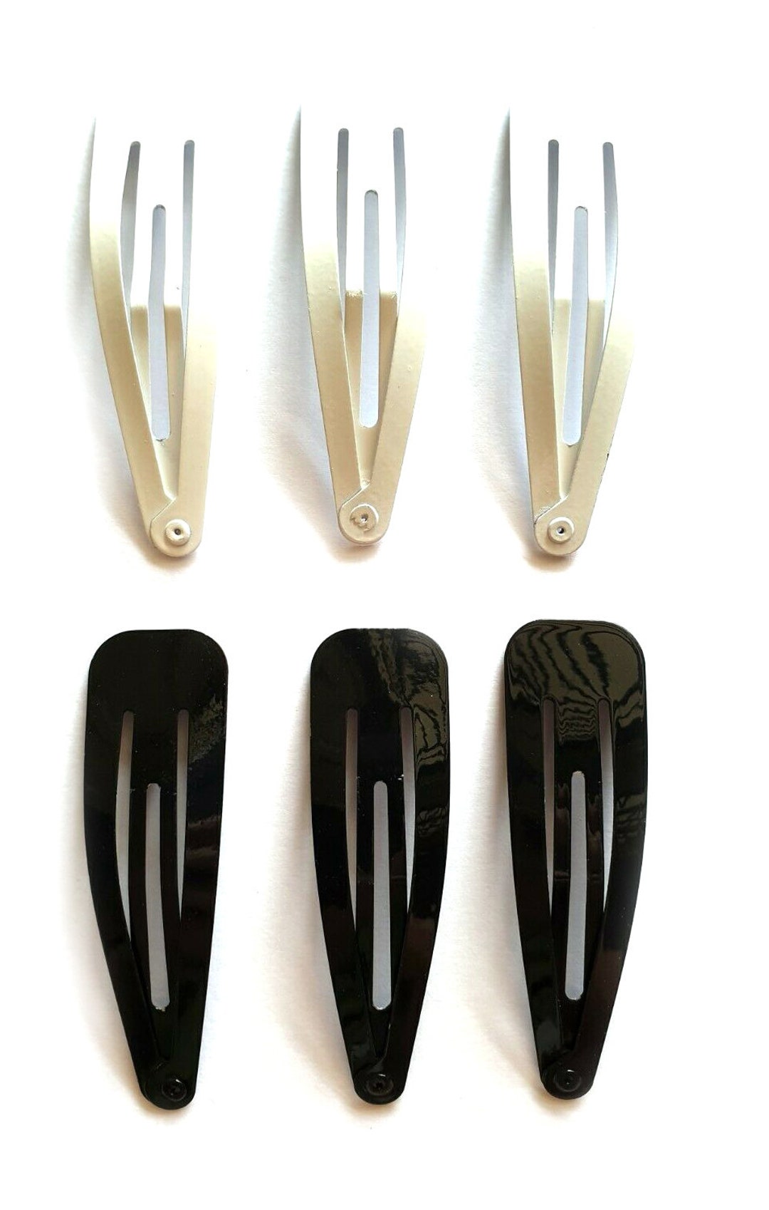 24 Pcs Big Hair Snap Clips Size 65 Mm Black and White Colors - Etsy