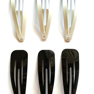 24 Pcs Big Hair Snap Clips Size 65 Mm Black and White Colors - Etsy