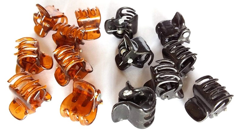 30 pcs Tiny hair Claw Clips for hair crafts size 10 mm Black | Etsy