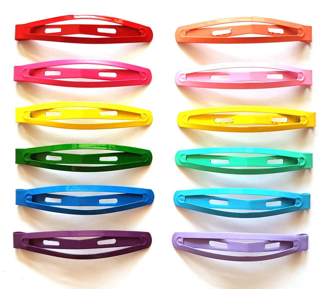 24 Pcs Long Hair Snap Clip Findings for Woman Size Width 11 Mm X Length ...