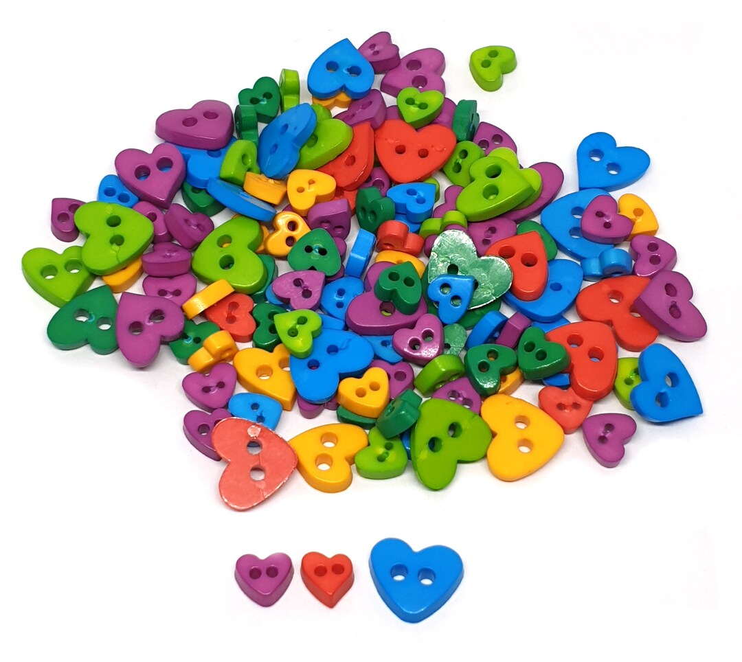 100pcs Mix Sizes Cute Heart Buttons for Sewing Crafts Accessories - Etsy