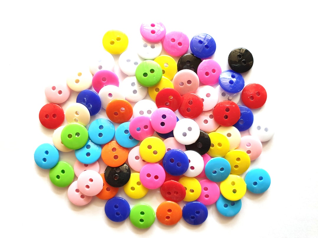 100 Pcs 2 Holes Round Buttons Size 12 Mm Assorted Colors for - Etsy