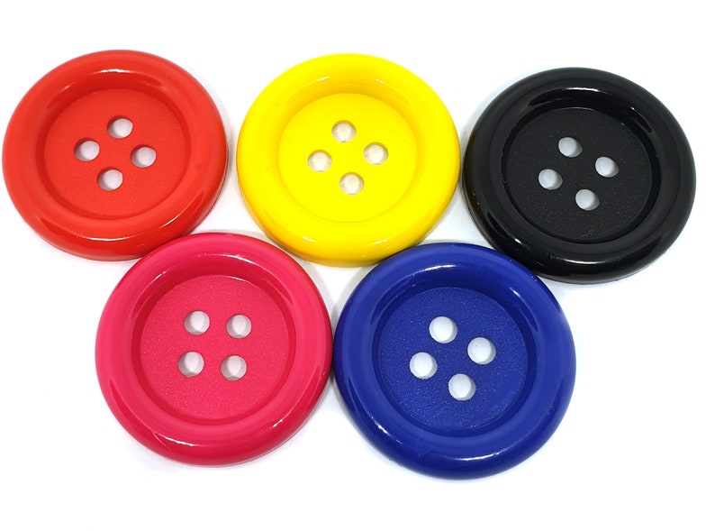 20 Pcs Big Buttons 4 Holes Size 33 Mm Assorted Colors | Etsy