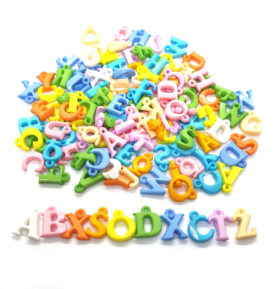 100 Pcs ABC Beads Alphabet Letter Bead Charms for Diy Beading Crafts ...