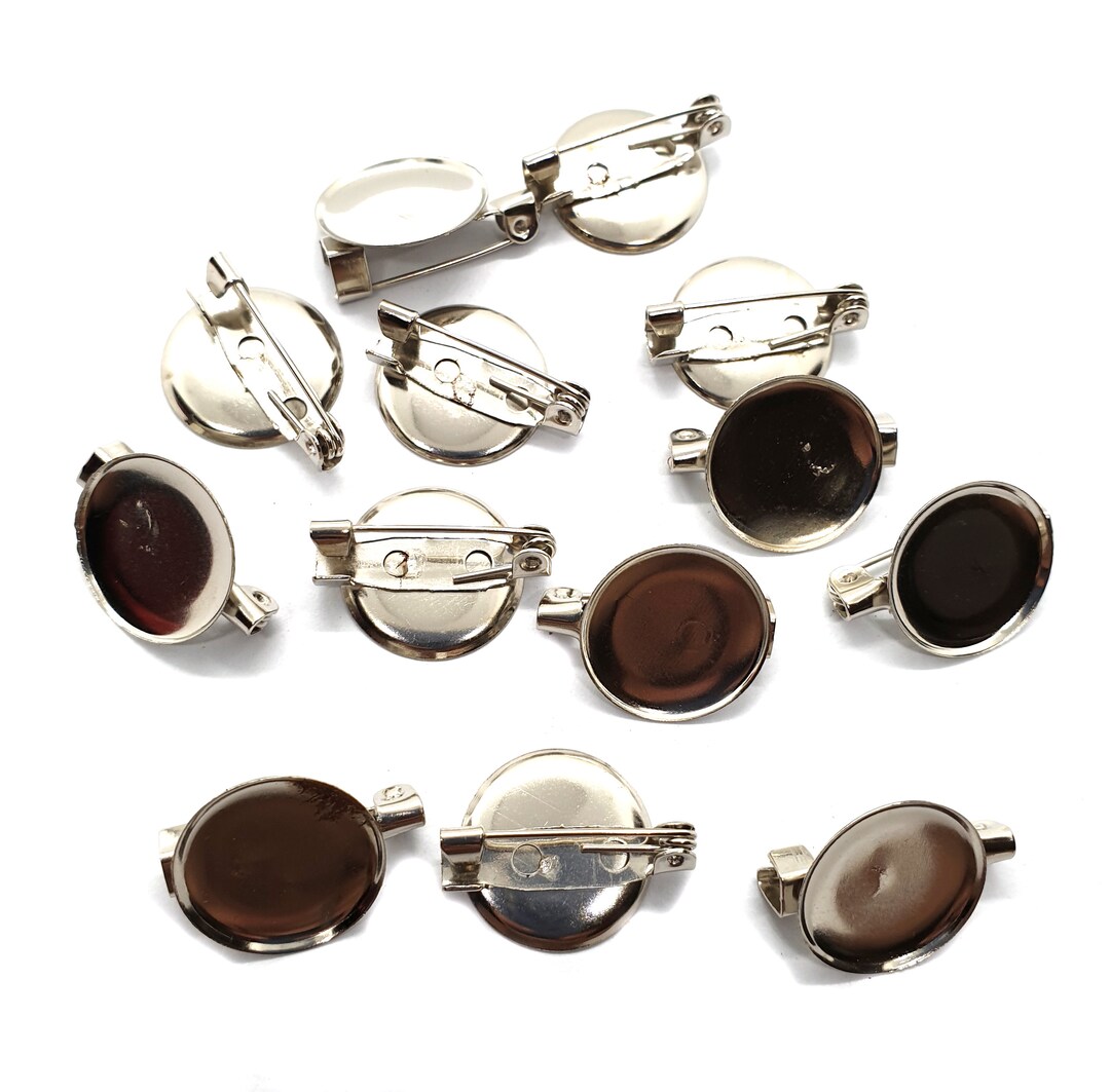 50 piezas Silver Tone Round Pin Back hallazgos tamaño 15 mm - Etsy España