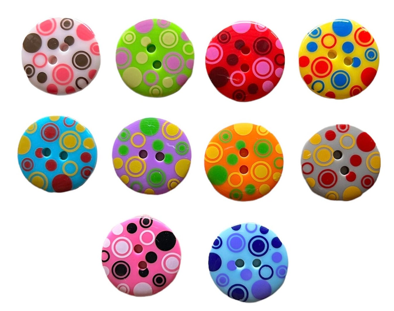 15 Pcs Cute Retro Dot Graphic Printed Button Size 23 Mm Mix - Etsy