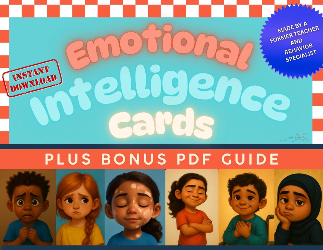 Emotional Intelligence Cards for Kids Plus Bonus Guide - Etsy