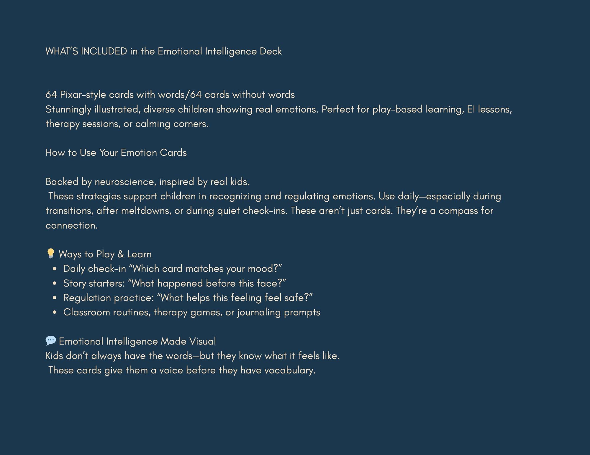 Emotional Intelligence Cards for Kids Plus Bonus Guide - Etsy