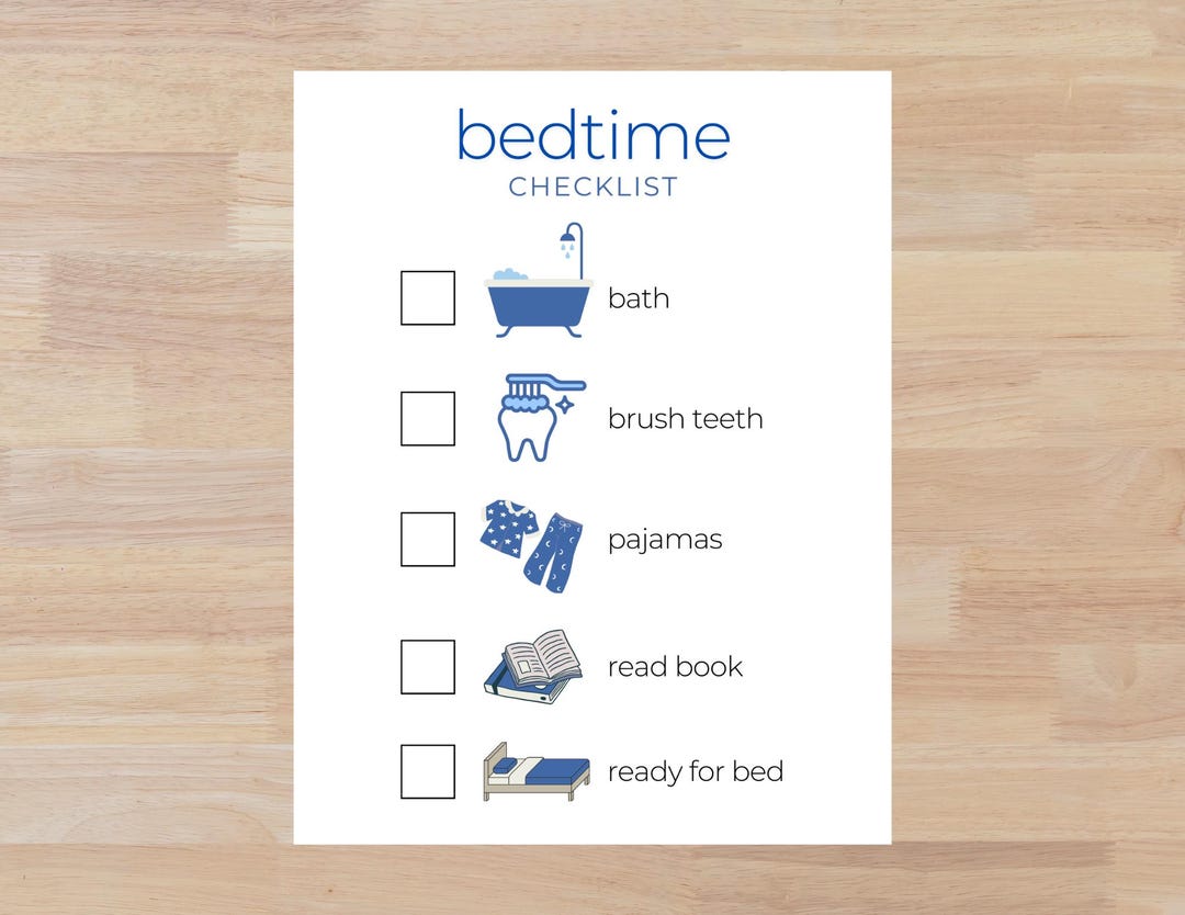 Bedtime Checklist for Kids - Etsy