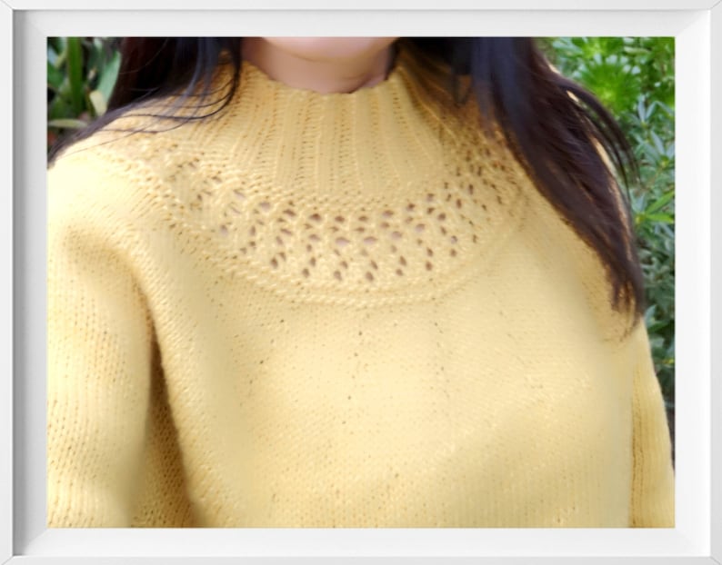 Knitting Pattern - Top Down Seamless Yoke Sweater ⨯ Lace Yoke Textured ...