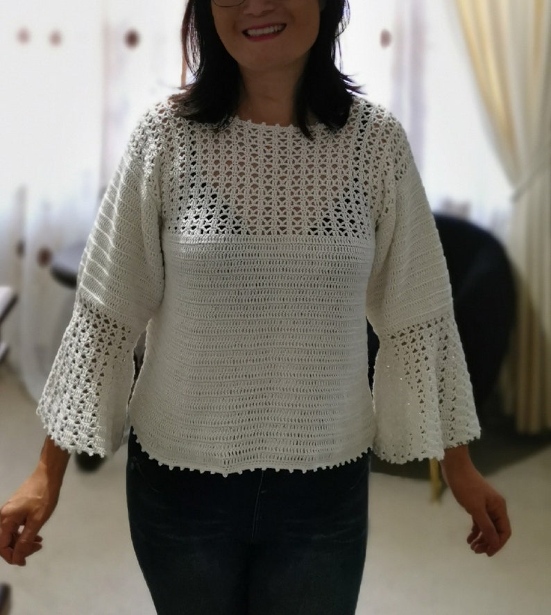 CROCHET PATTERN Ring My Bell Crochet Top X Crochet Lace Crop Top X 3/4 ...