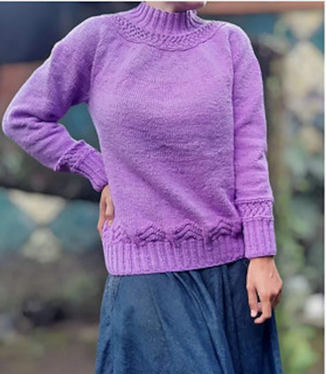 Knitting Pattern - Top Down Seamless Yoke Sweater ⨯ Lace Yoke Textured ...