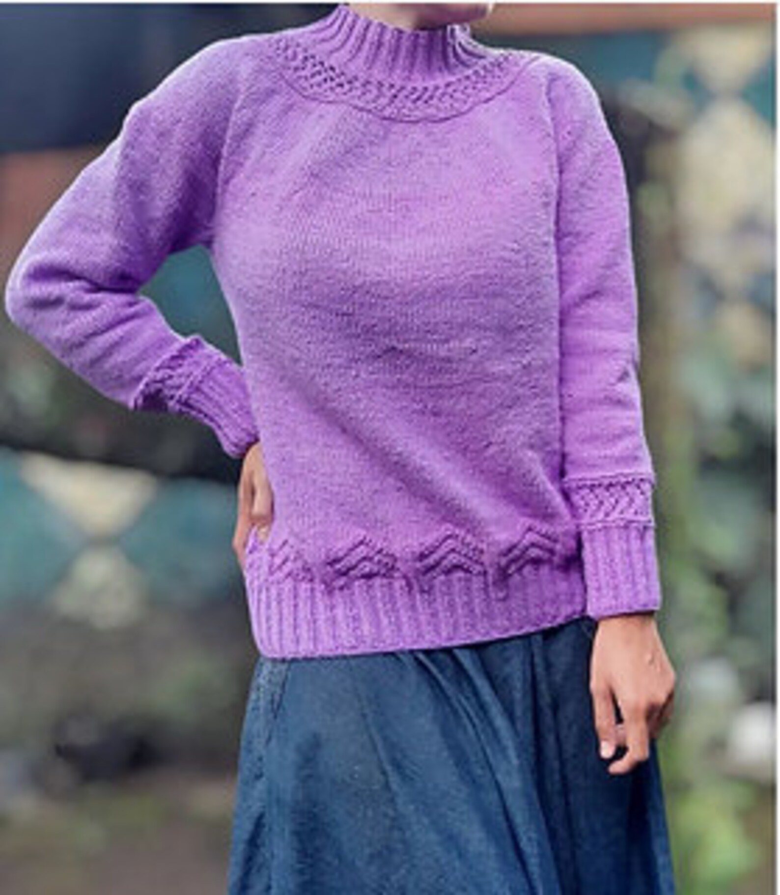 Knitting Pattern - Top Down Seamless Yoke Sweater ⨯ Lace Yoke Textured ...