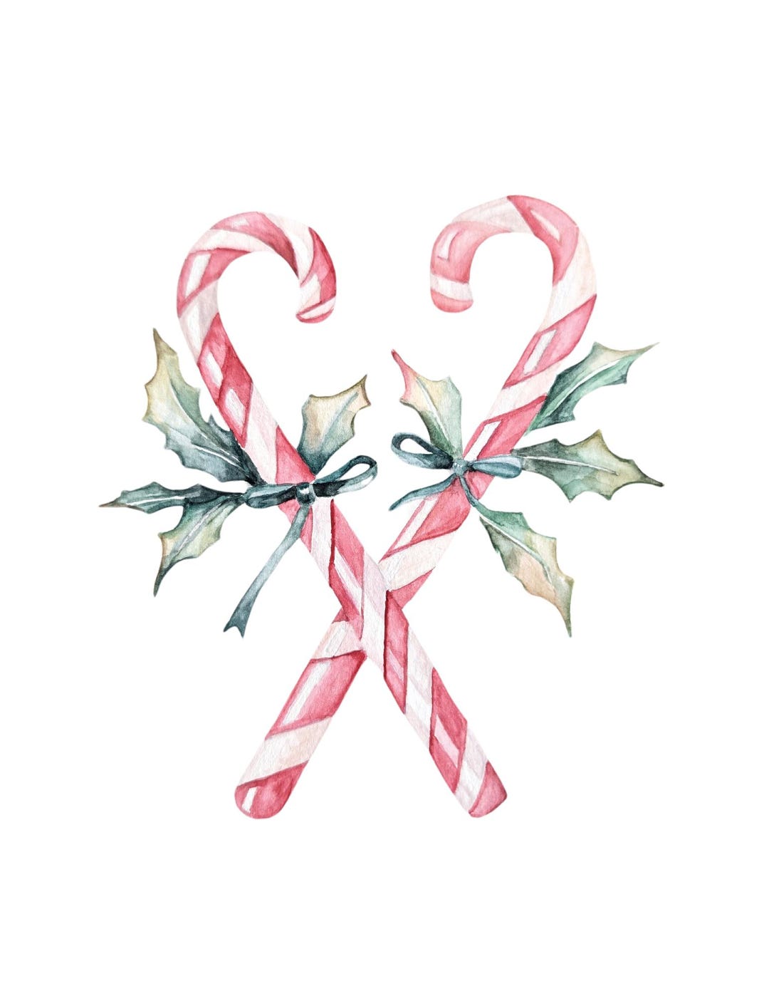 Candy Cane, Christmas Digital Print, Holiday Digital Print, Original ...