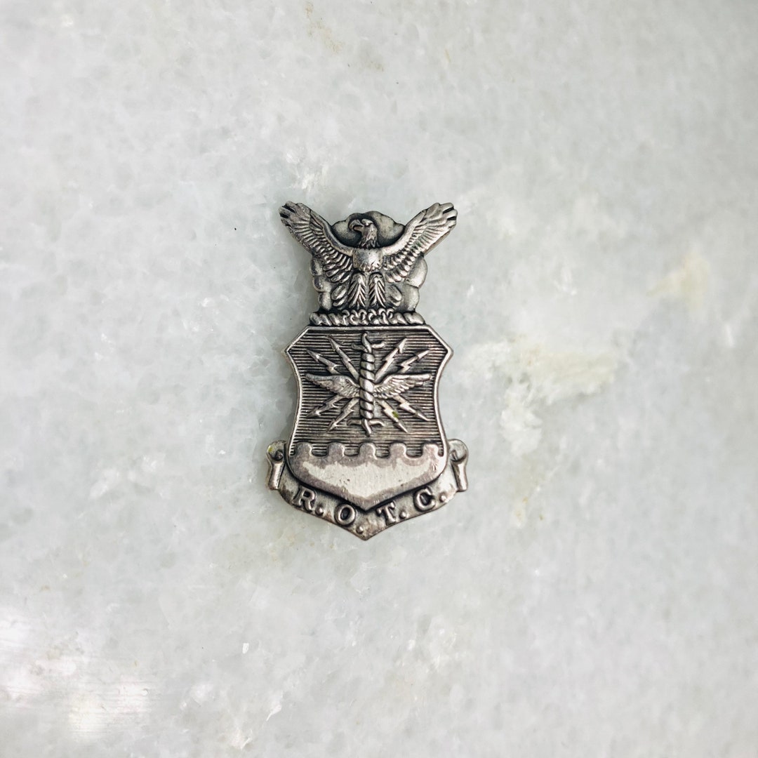 Vintage ROTC Pin Button Badge 1990s Silver Tone Eagle Stars Lightning 1.25” - Etsy