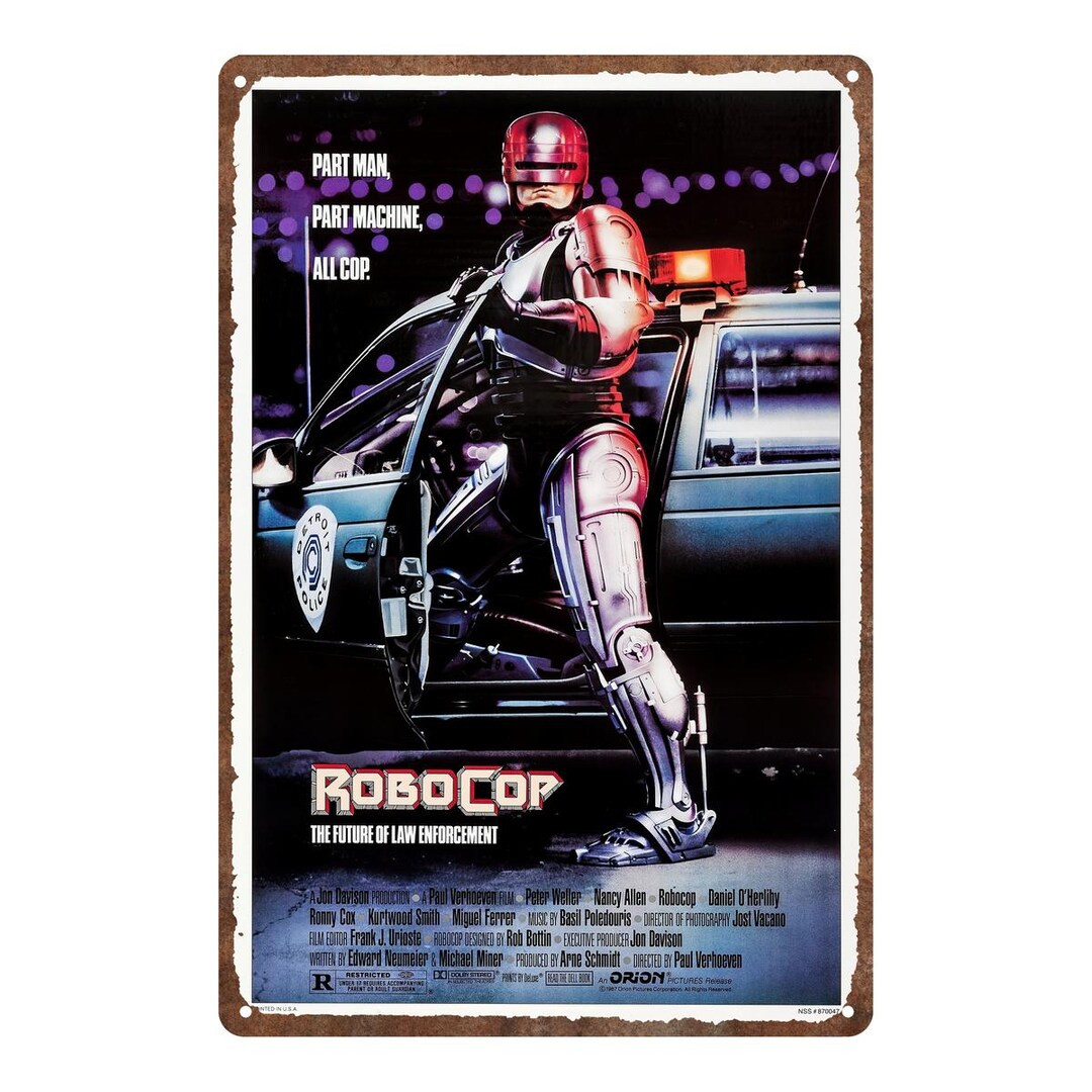 Robocop Metal Sign Retro 80s Sci-fi Wall Art, Iconic Movie Poster Decor ...