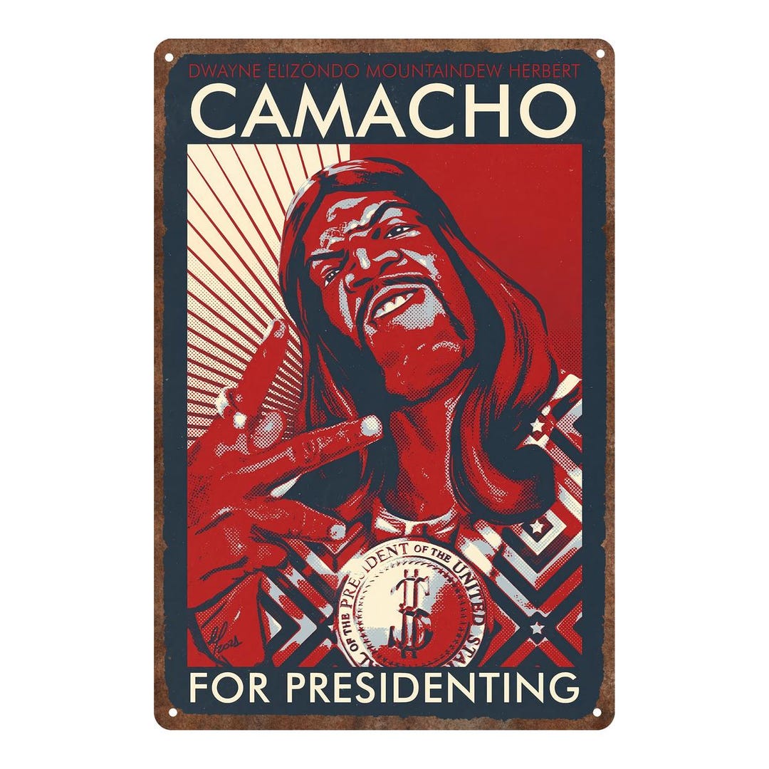 Vintage Idiocracy Metal Sign Camacho for President Wall Art, Retro ...