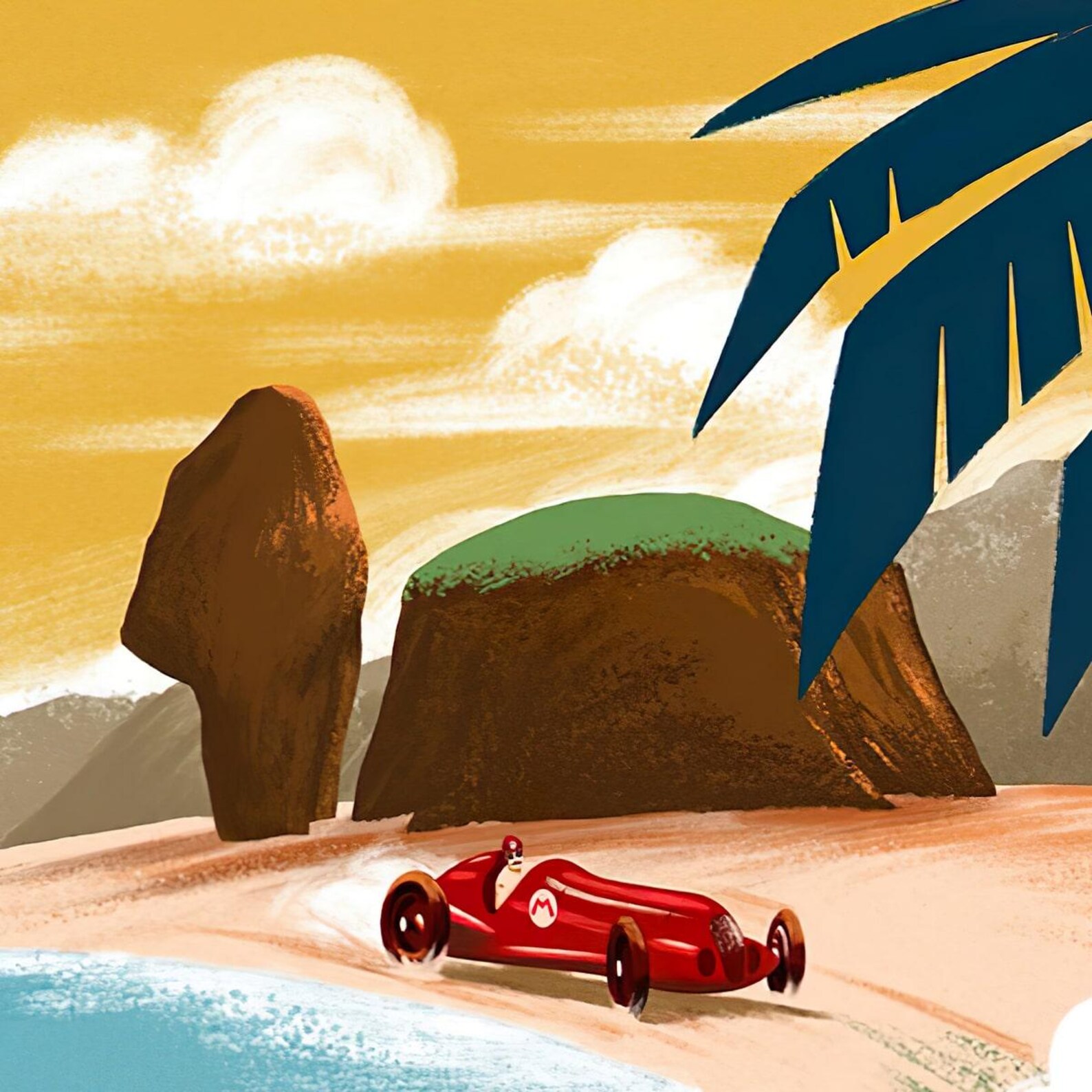 Vintage Mario Kart Metal Sign 1930s Retro Grand Prix Art, Classic ...