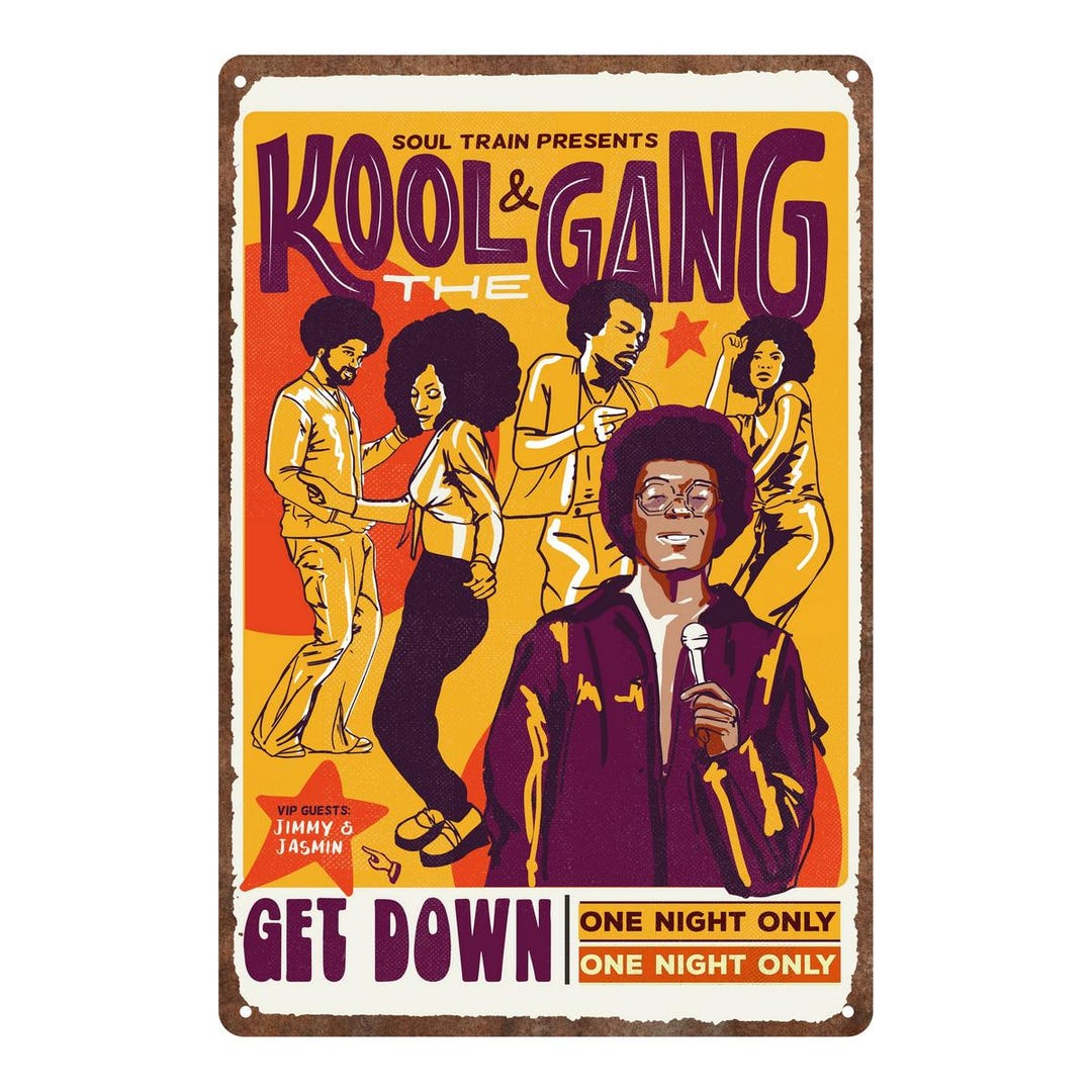 Vintage Kool & the Gang Metal Sign 70s Soul Train Wall Art, Retro Music ...