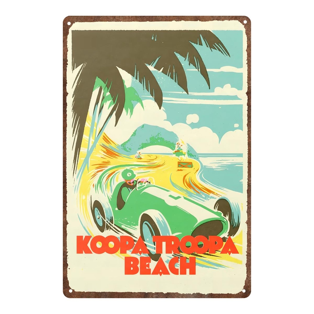 Vintage Mario Kart Metal Sign Retro Grand Prix Poster, Classic Racing ...