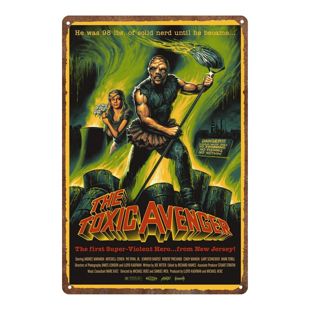 Vintage the Toxic Avenger Metal Sign Retro Cult Classic Movie Poster ...