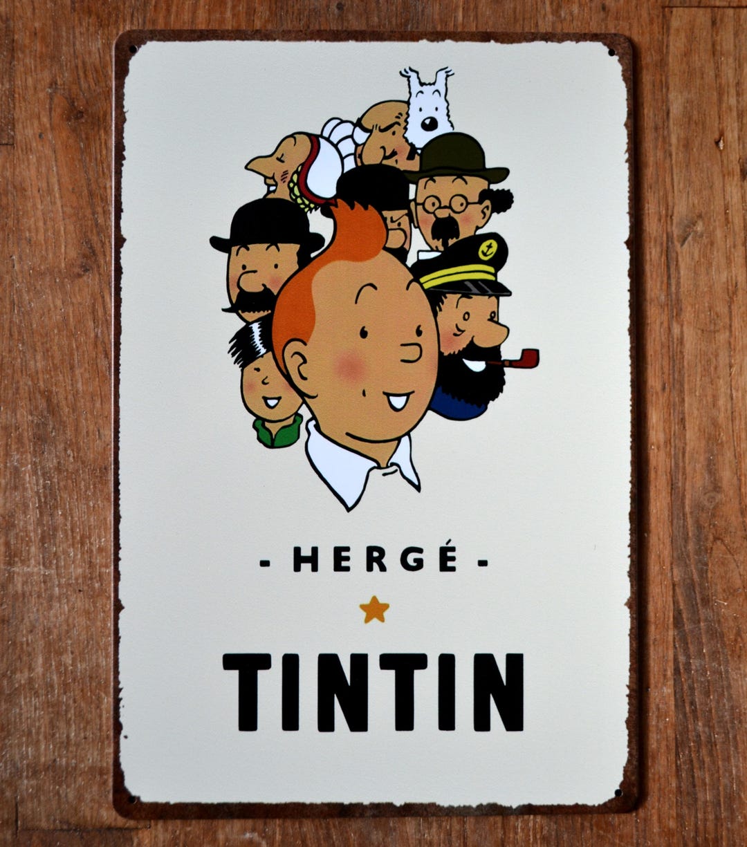 Vintage Tintin Metal Sign the World of Tintin Retro Wall Art Classic ...
