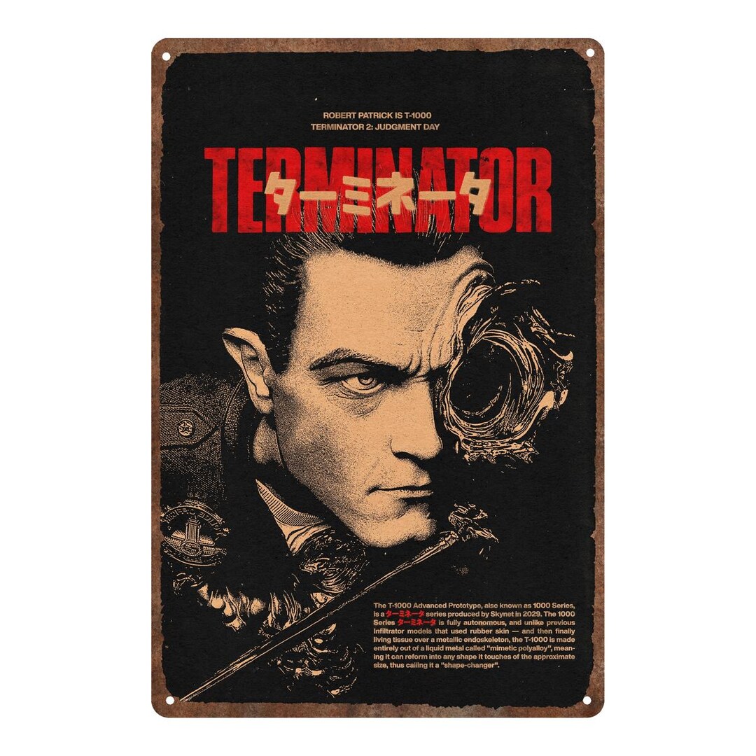 Vintage Terminator 2 Metal Sign Judgment Day Movie Plaque, Sci-fi Film ...