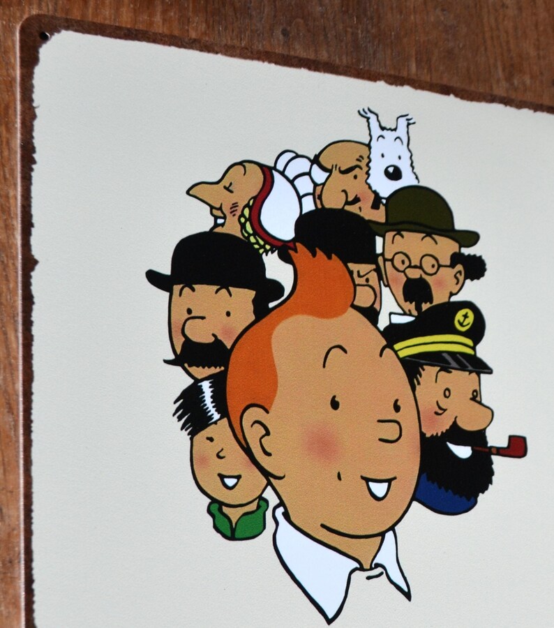 Vintage Tintin Metal Sign the World of Tintin Retro Wall Art Classic ...