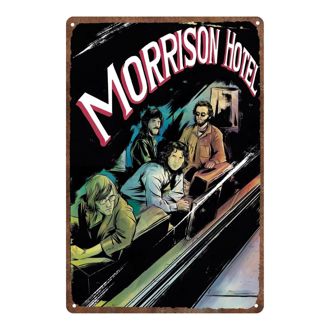 The Doors Metal Sign Morrison Hotel Poster, Jim Morrison Comic Book Art ...